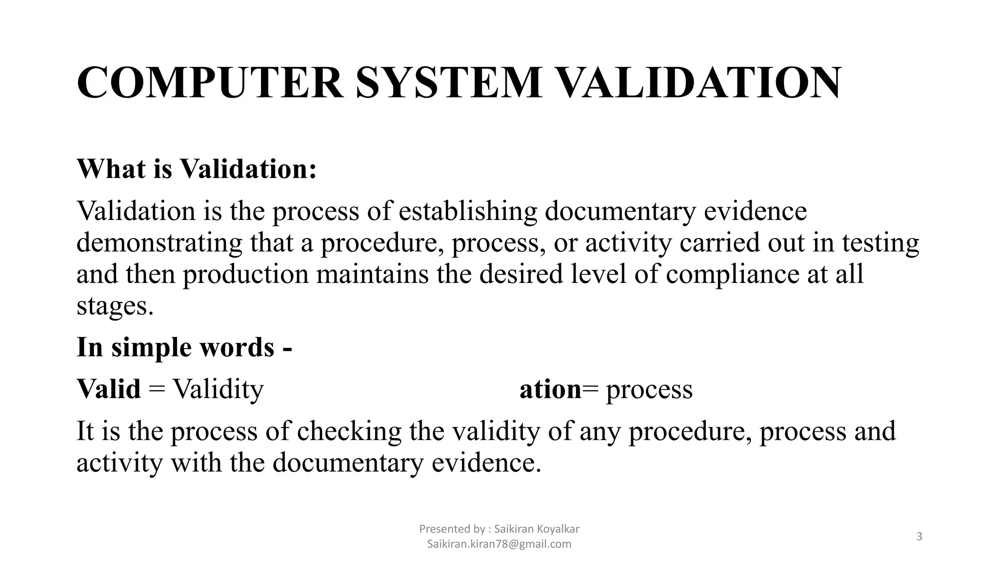 Computer System Validations Ppt 