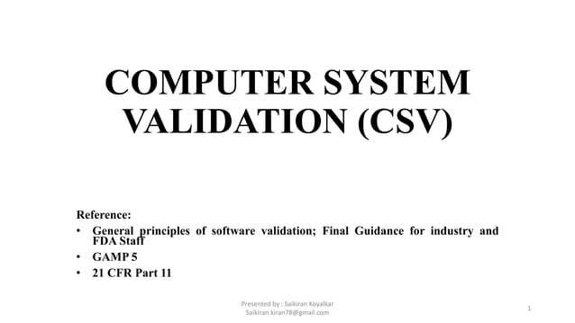 Computer system validations | PDF