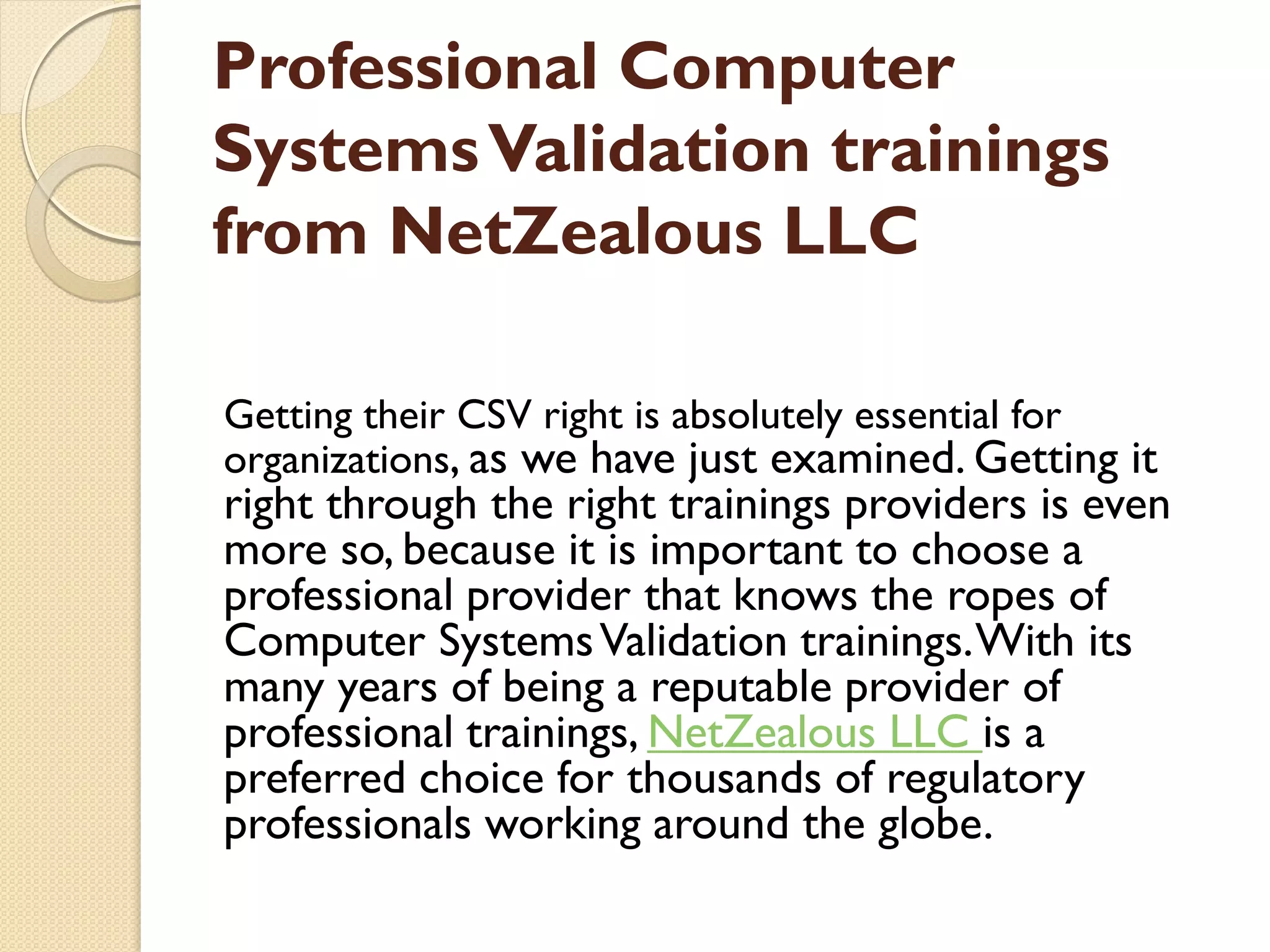 Computer System Validation Training | PDF