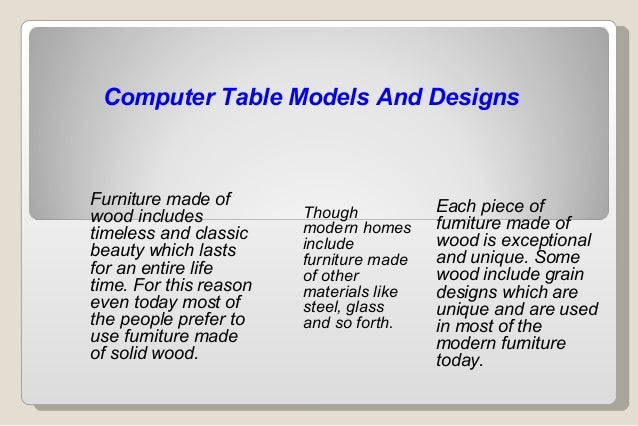 Computer Table Models