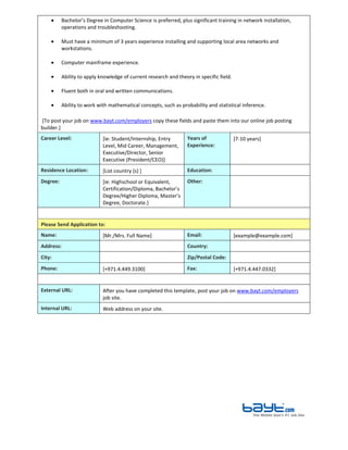 Computer Technician Job Description Template by Bayt.com