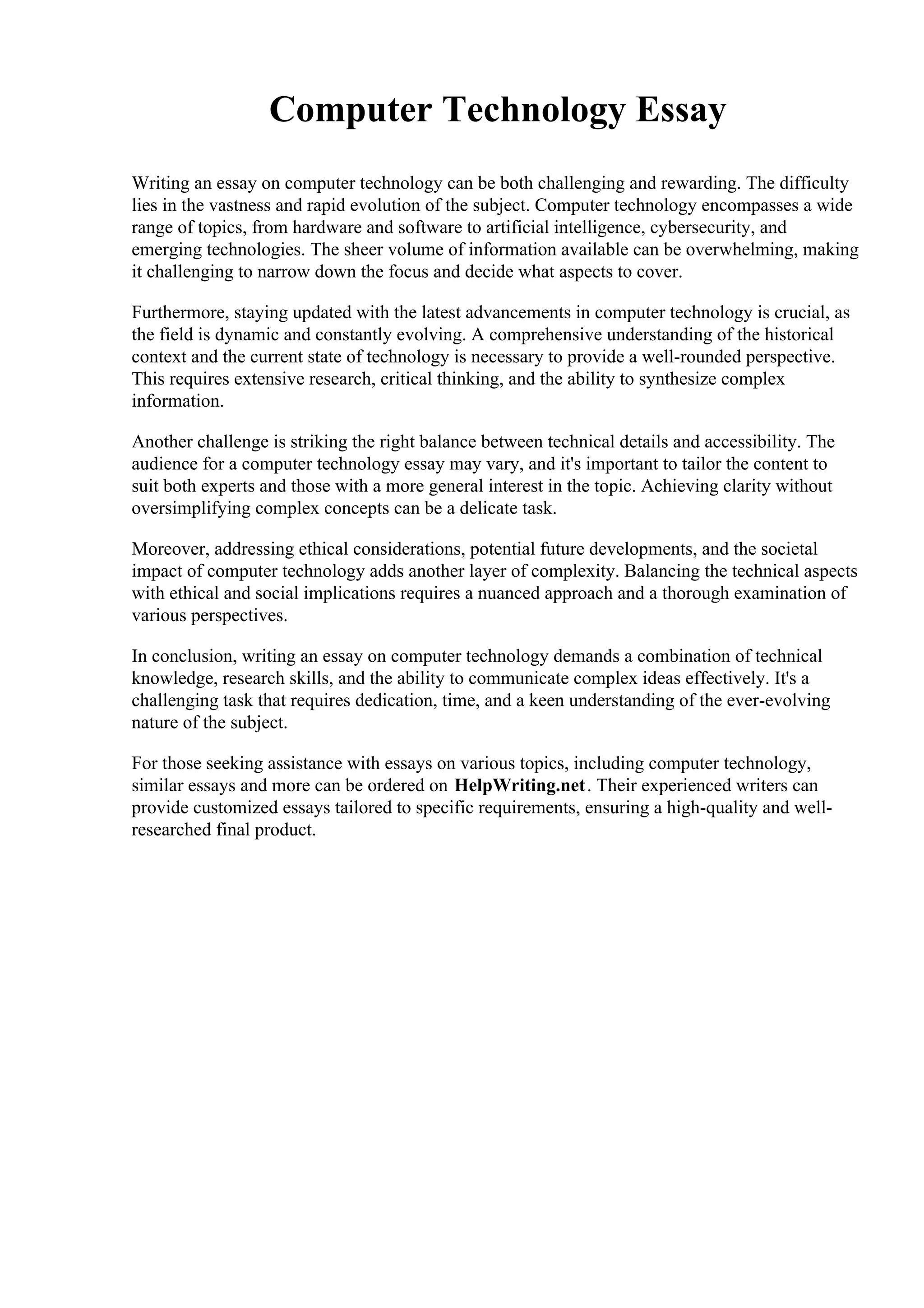 Computer Technology Essay.pdf | Education