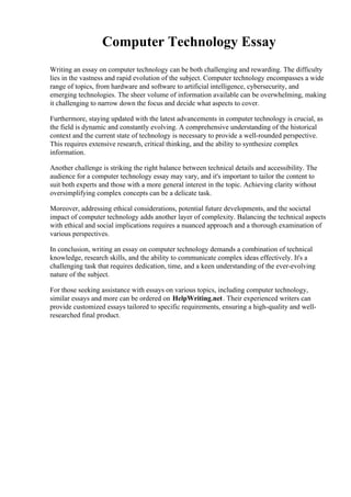 Computer Technology Essay.pdf | Education