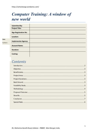 Computer traning project ashalata | DOCX