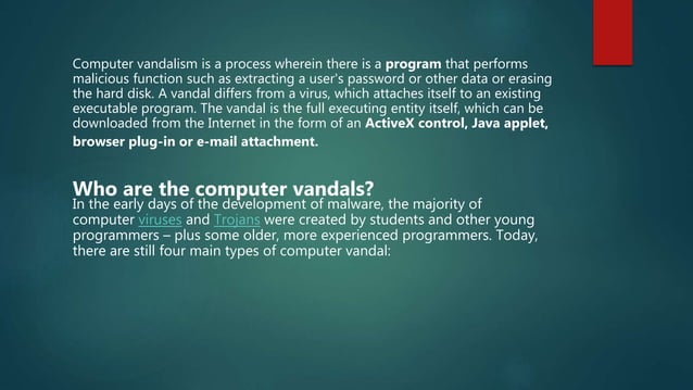 Computer Vandalism | PPT | Free Download