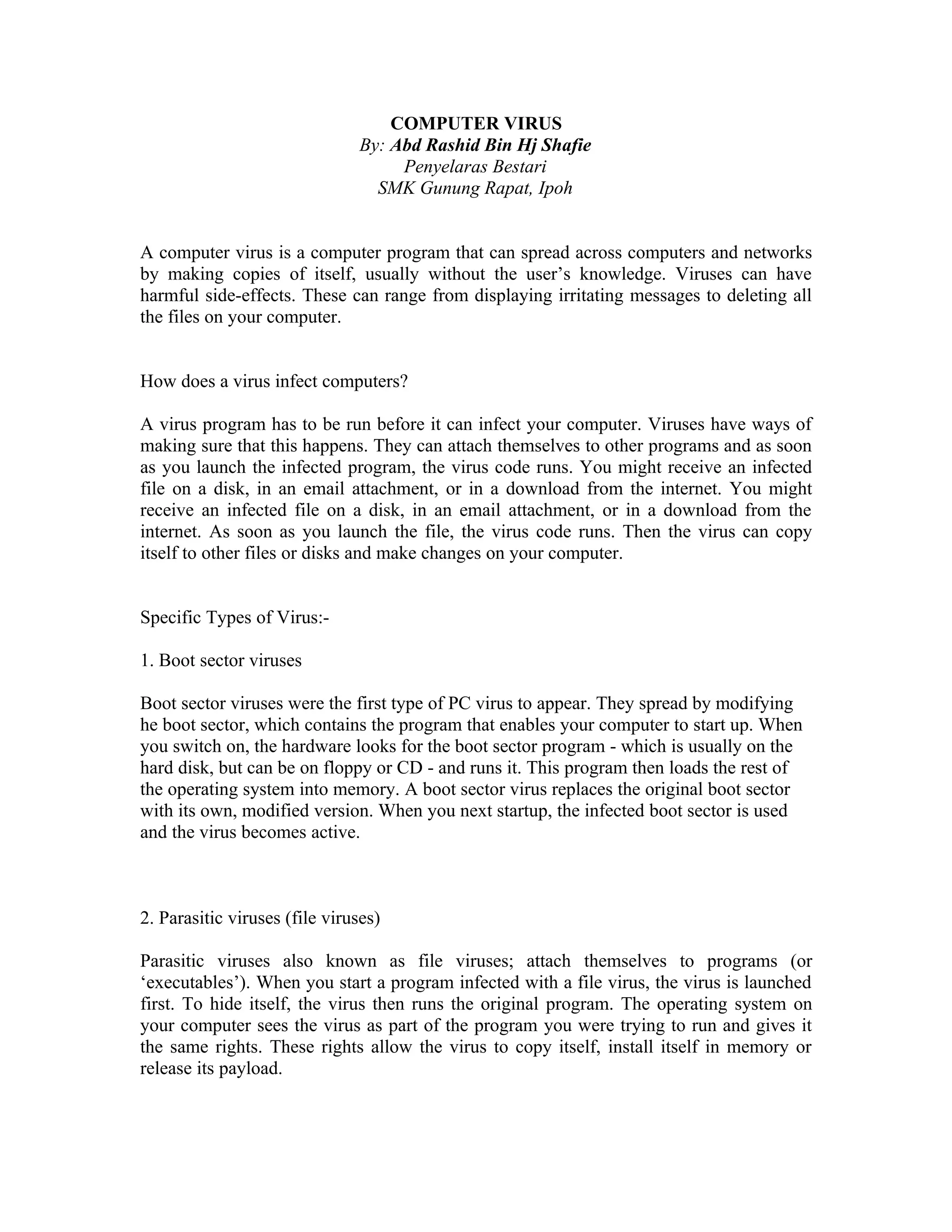 Computer Virus | PDF