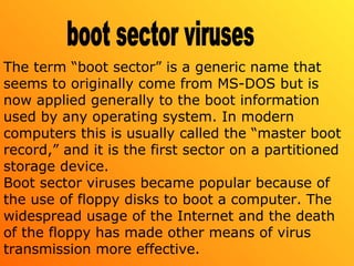 Computer virus | PPT | Operating Systems | Computer Software and ...