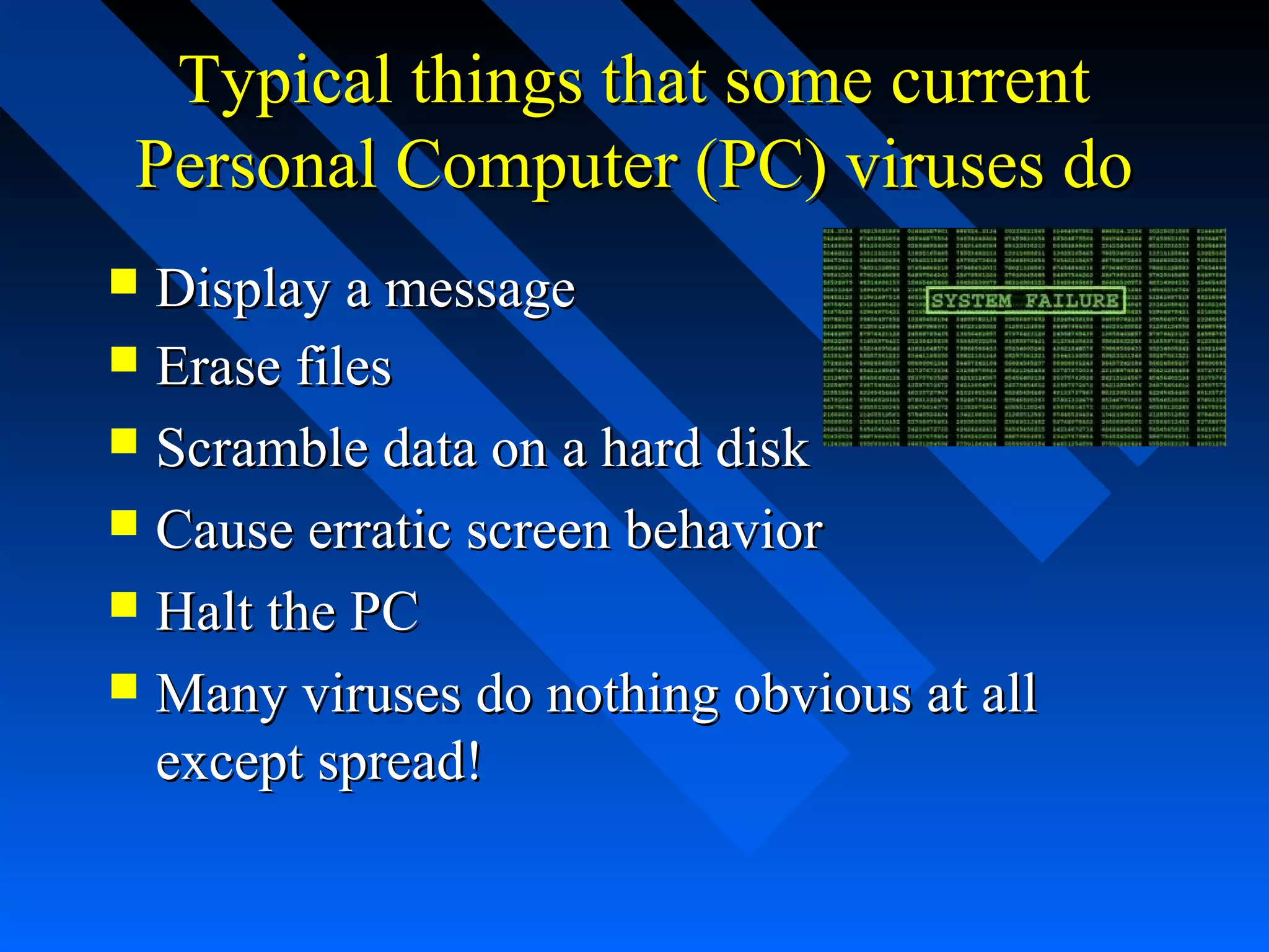 Computer virus | PPT | Operating Systems | Computer Software and Applications