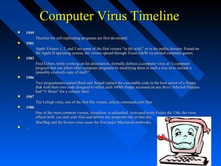Computer virus | PPT | Operating Systems | Computer Software and Applications