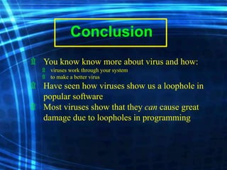 COMPUTER VIRUS affecting to computer software | PPT