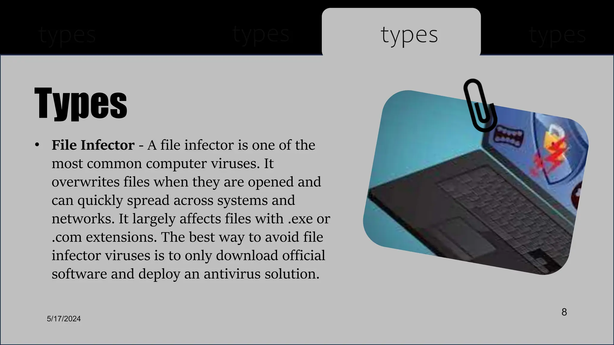 a pptx presentation file about computer viruses | PPTX