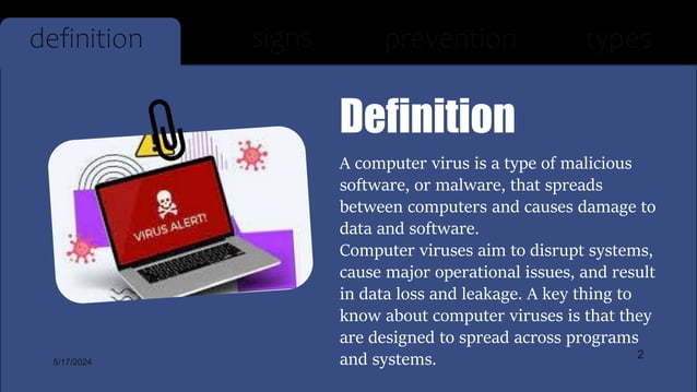 a pptx presentation file about computer viruses | PPTX | Infectious Diseases | Diseases and ...