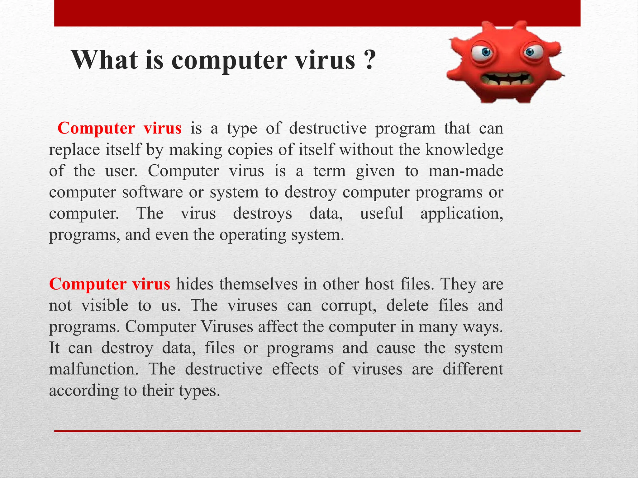 Presentation related to COMPUTER VIRUS.pptx | Operating Systems ...