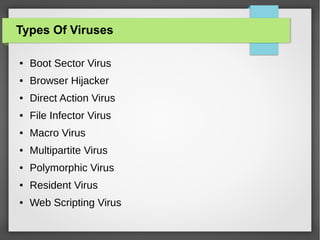 Computer Viruses & Management Strategies | PPT