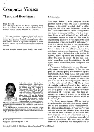 Computer viruses theory and experiments | PDF