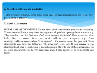 Computer viruses and prevention techniques | PPTX