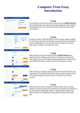 Computer Virus Essay Introduction | PDF