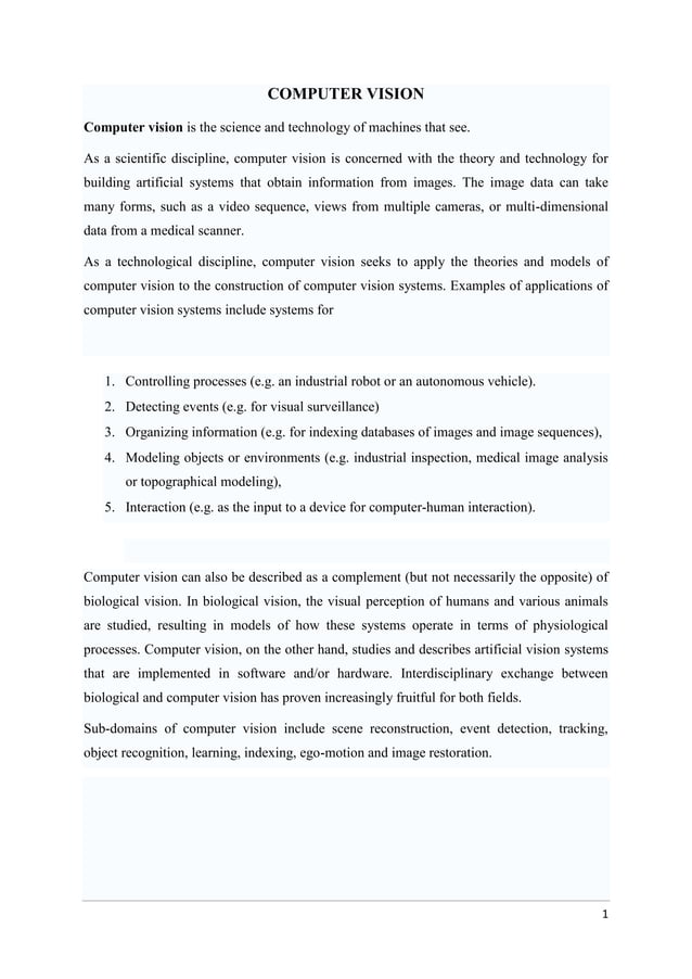 Computer vision | PDF
