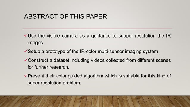 Color Guided Thermal image Super Resolution | PPT