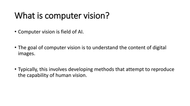 Computer vision | PPTX | Artificial Intelligence | Technology & Computing