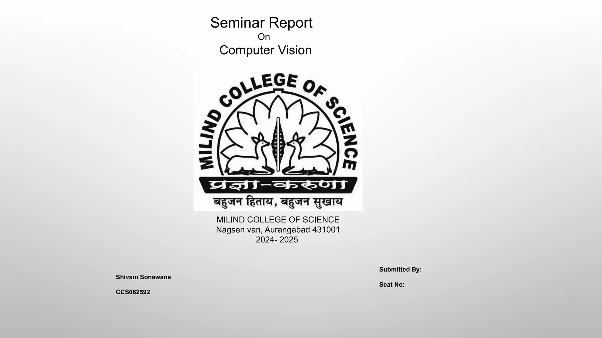 Computer Vision.pptx shivam sonawane milind | PPTX