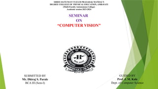 Introduction to the world of computer vision | PPT