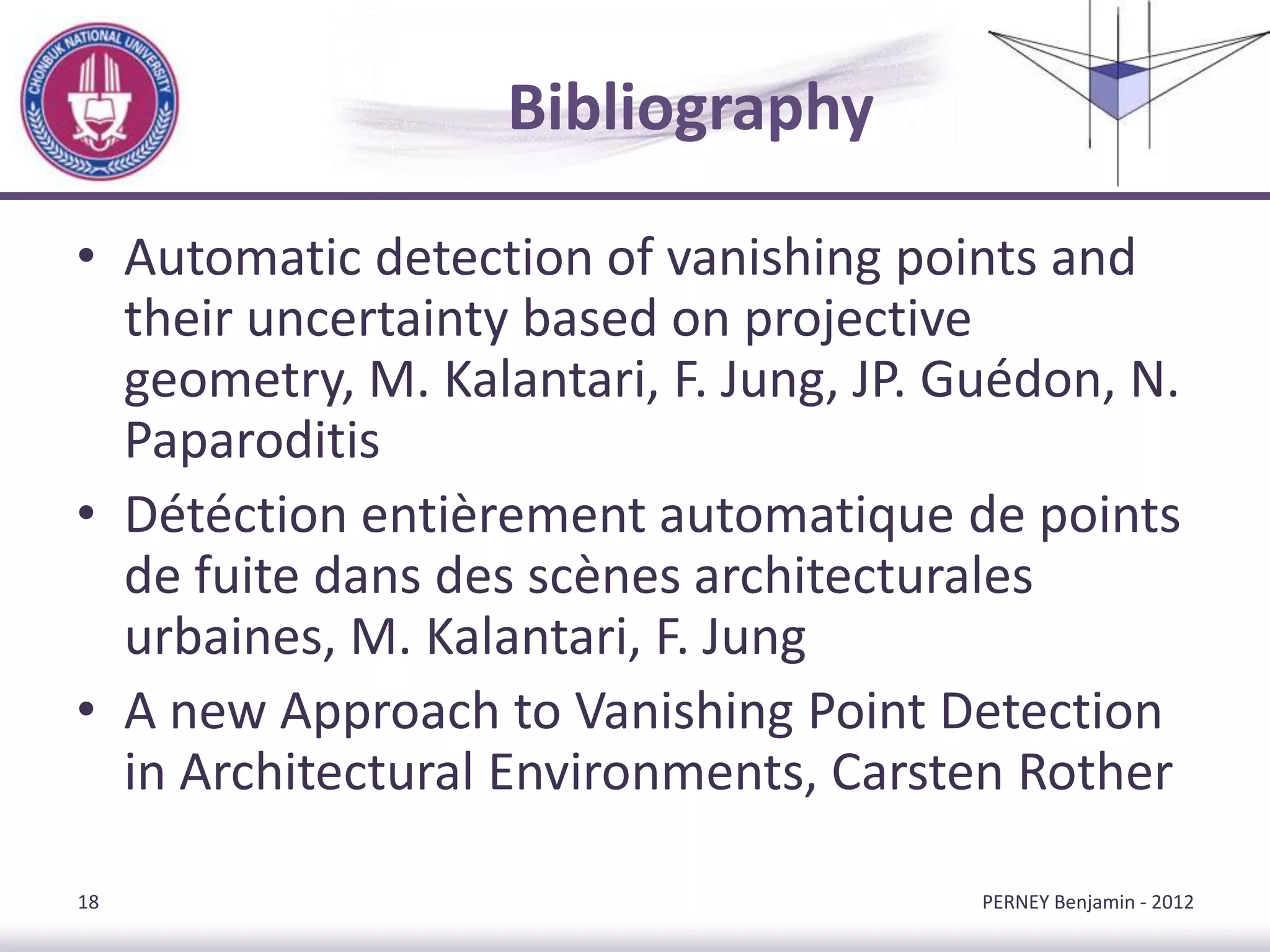 How to detect vanishing points on architectural scenes ? | PPT