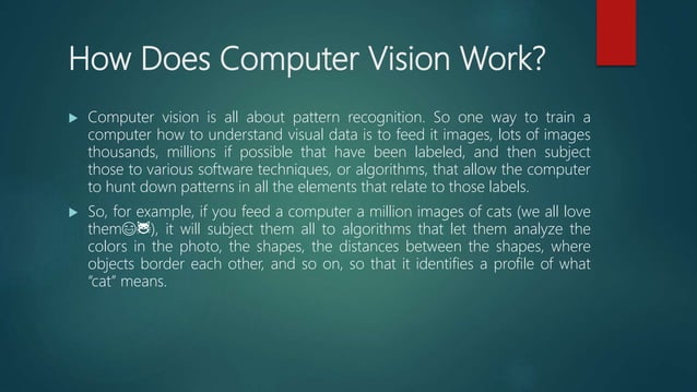 Computer vision ppt | PPTX | Artificial Intelligence | Technology ...