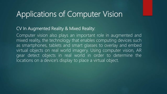 Computer vision ppt | PPTX | Artificial Intelligence | Technology ...