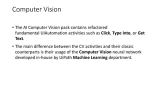 Computer vision activities in ui path | PPTX