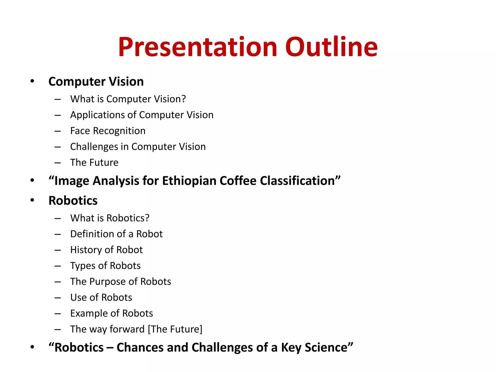 Computer vision and robotics | PPTX