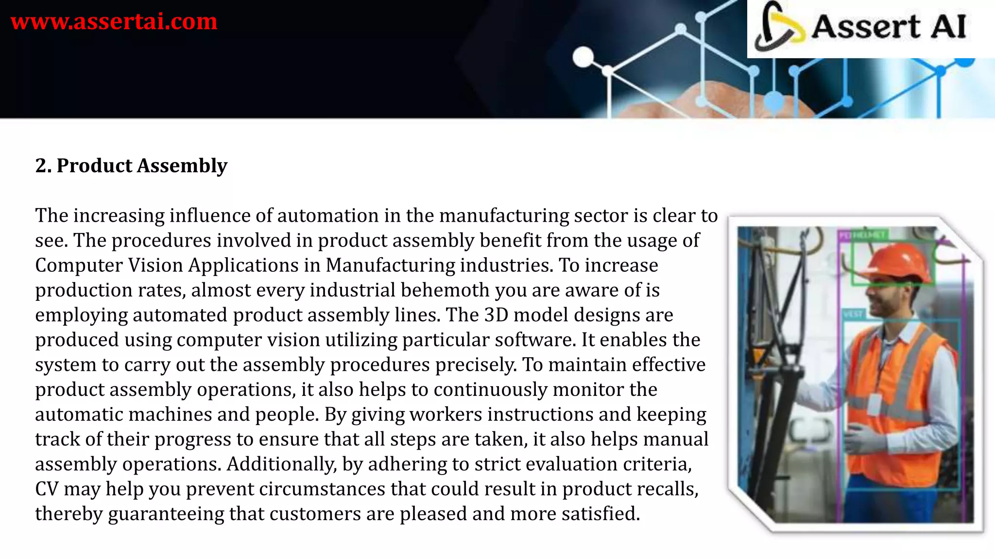 Computer Vision in Industrial Manufacturing | PPTX