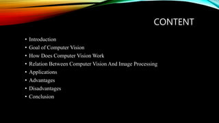 Computer Vision Presentation Artificial Intelligence (AI) | PPTX