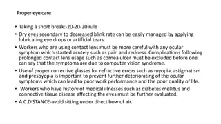 Computer vision syndrome | PPTX