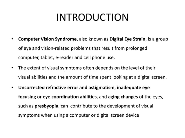 Computer vision syndrome | PPT