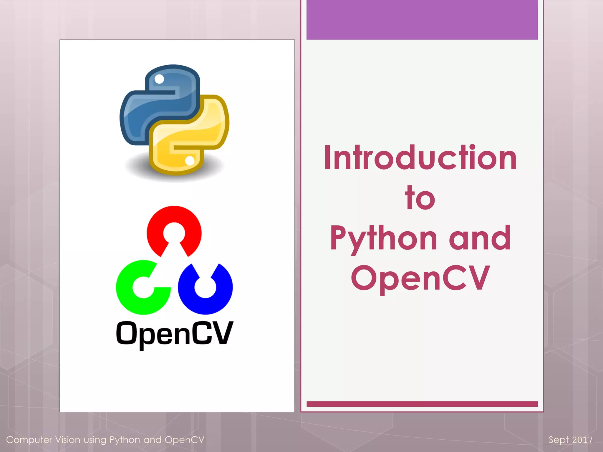 Computer vision and Open CV | PPT