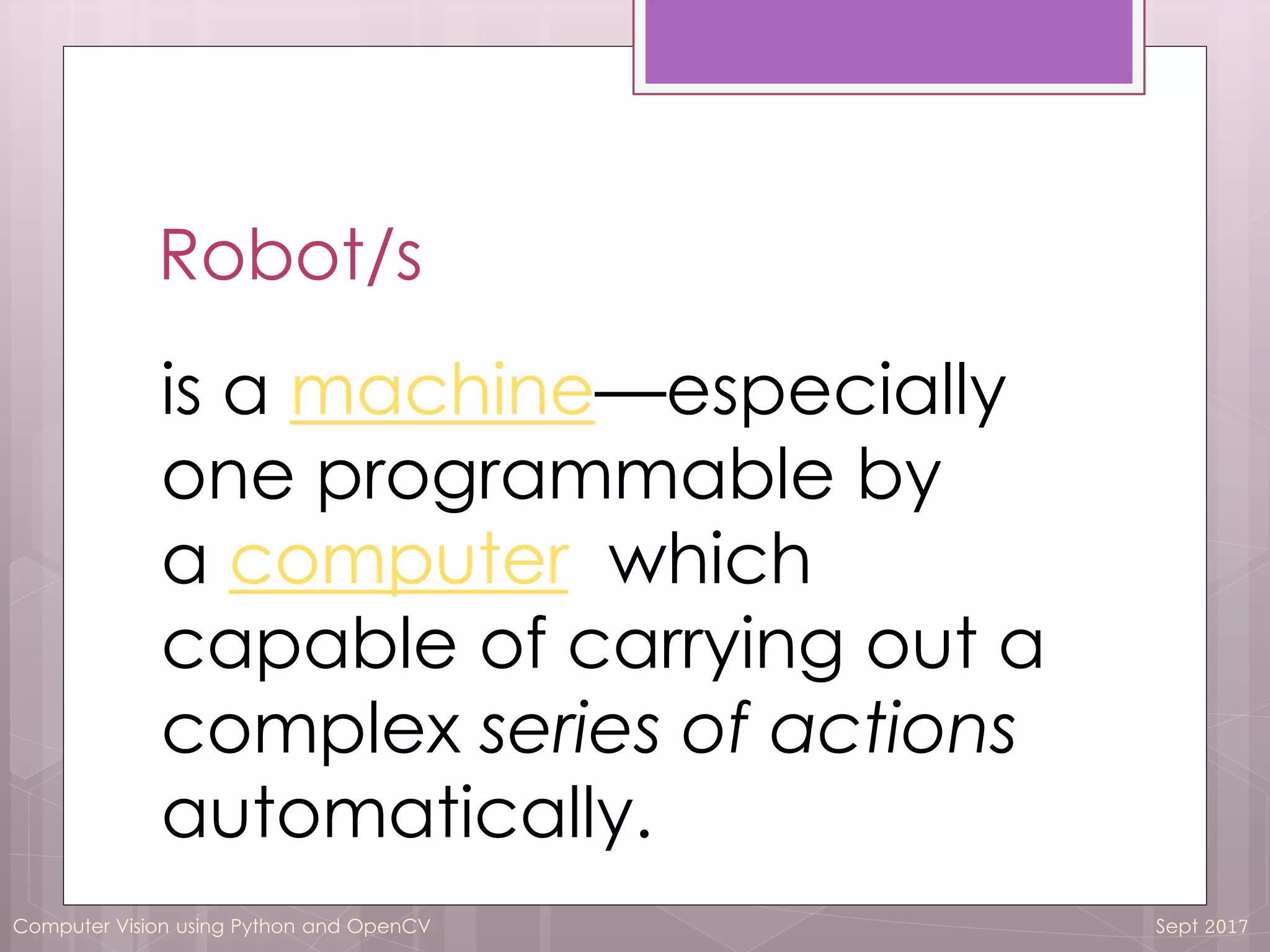 Computer vision and Open CV | PDF