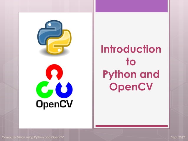 Computer vision and Open CV | PPT