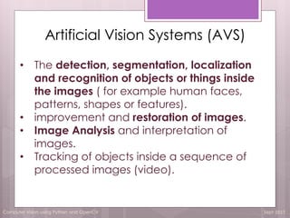 Computer vision and Open CV | PPT