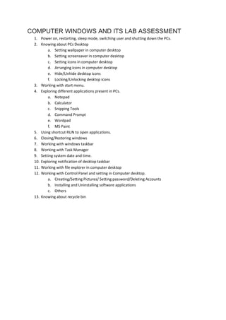COMPUTER WINDOWS AND ITS LAB ASSESSMENT.docx
