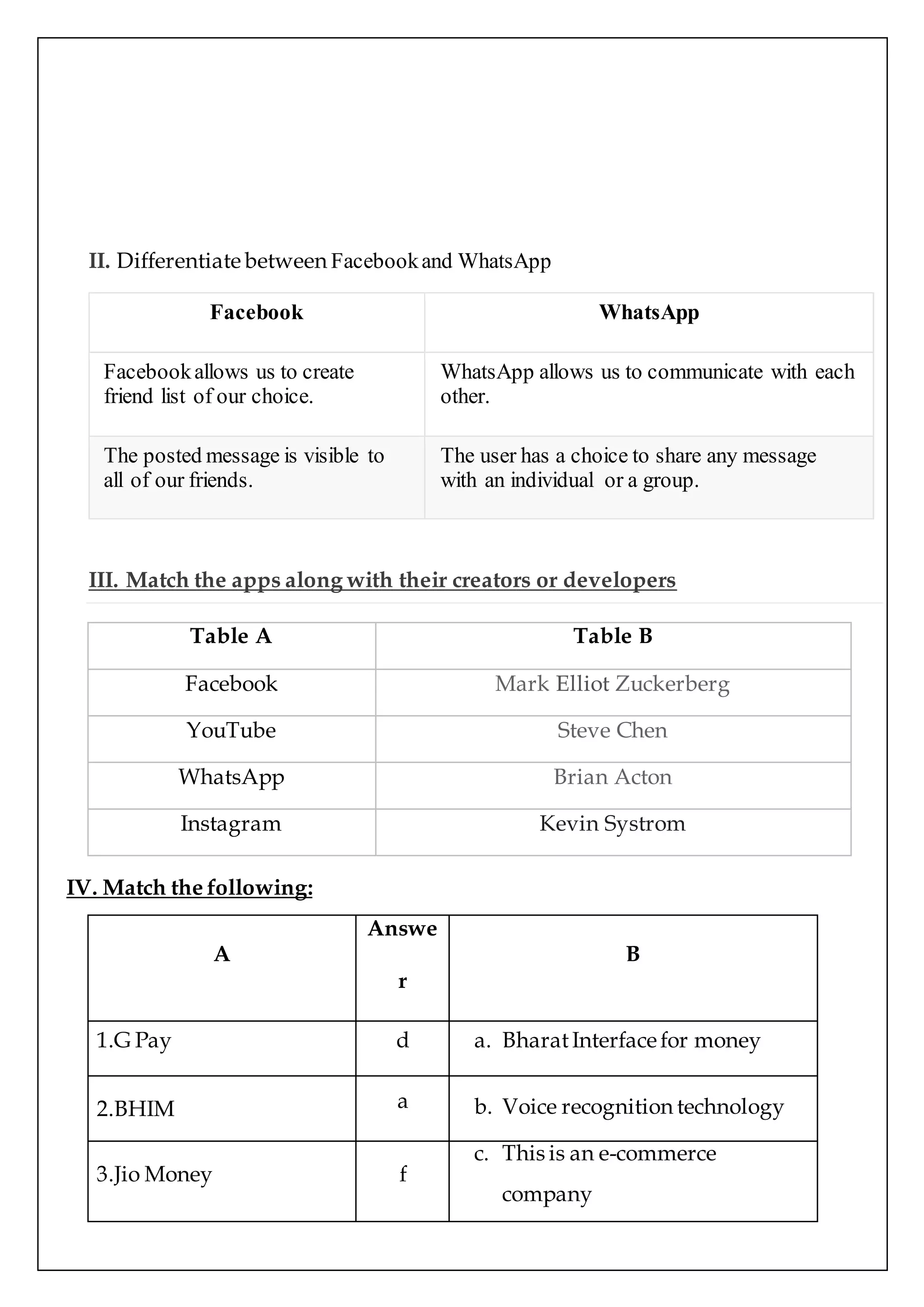 Computer worksheet | DOCX