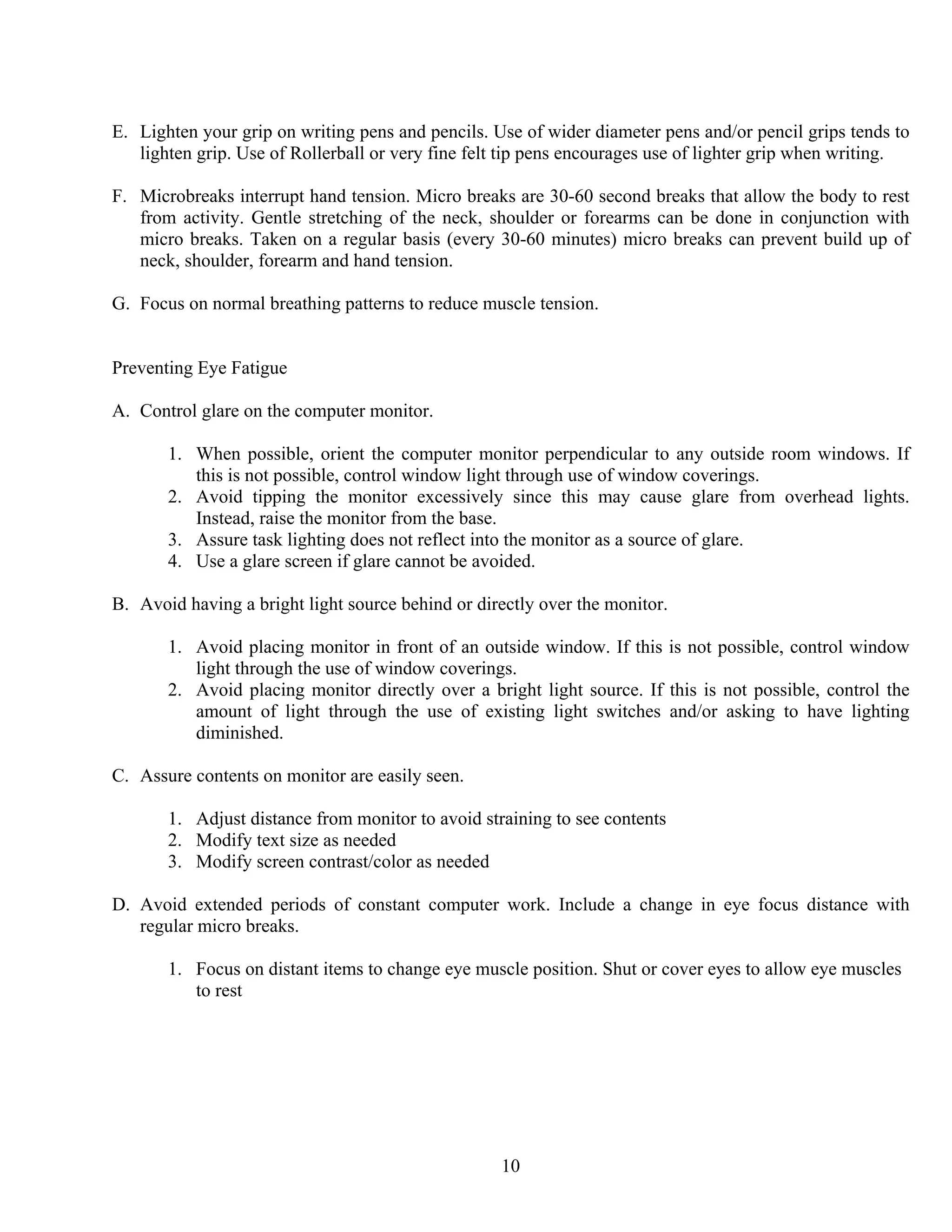 Computer Workstation Ergonomics | PDF