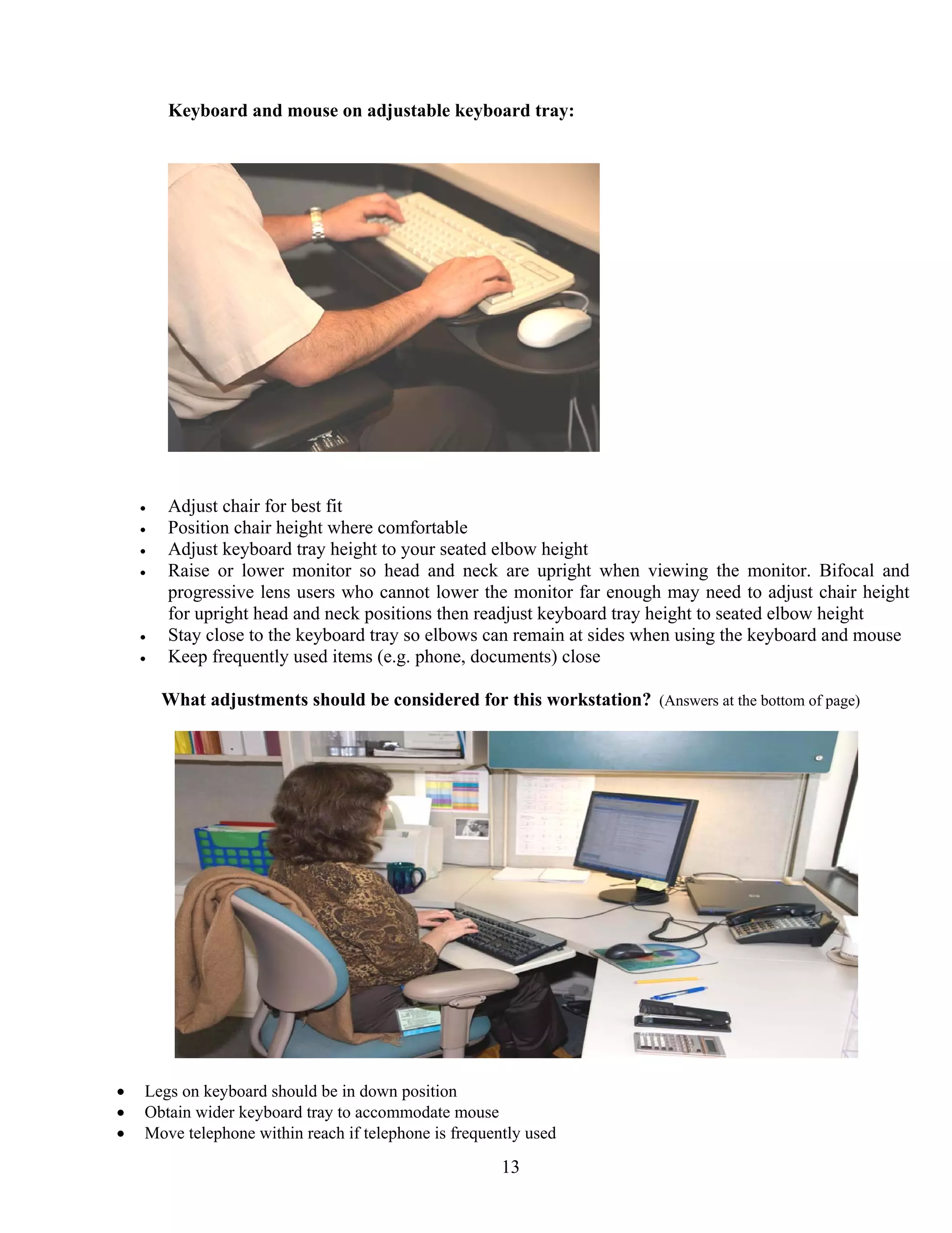 Computer Workstation Ergonomics | PDF