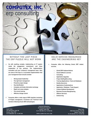Computex ERP Consulting | PDF