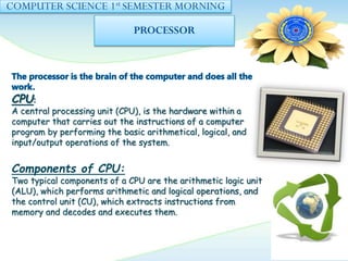 presentation on software,hardware and input output devices | PPTX