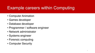 Computing careers | PPTX