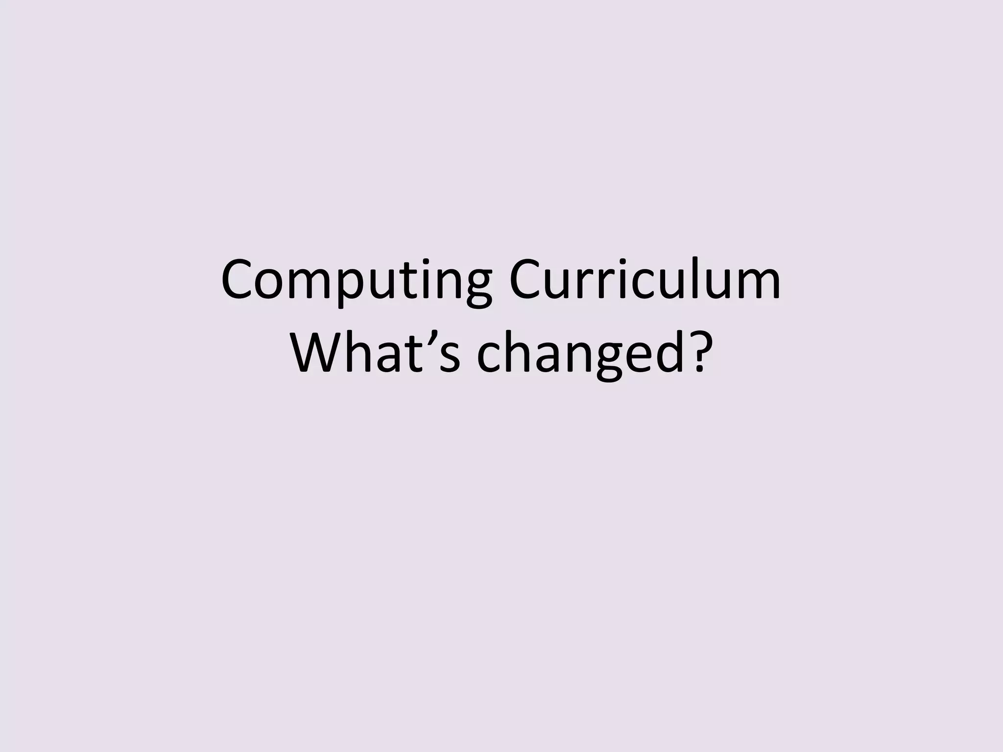 Computing curriculum | PPT
