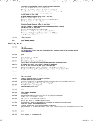 Computing frontiers 2015 Program | PDF