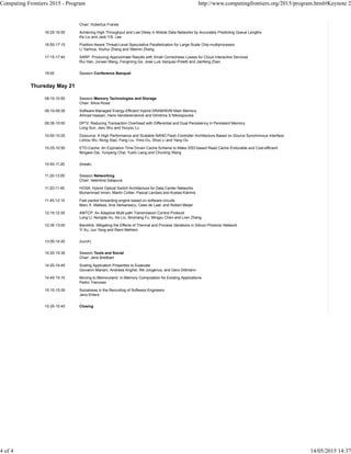 Computing frontiers 2015 Program | PDF