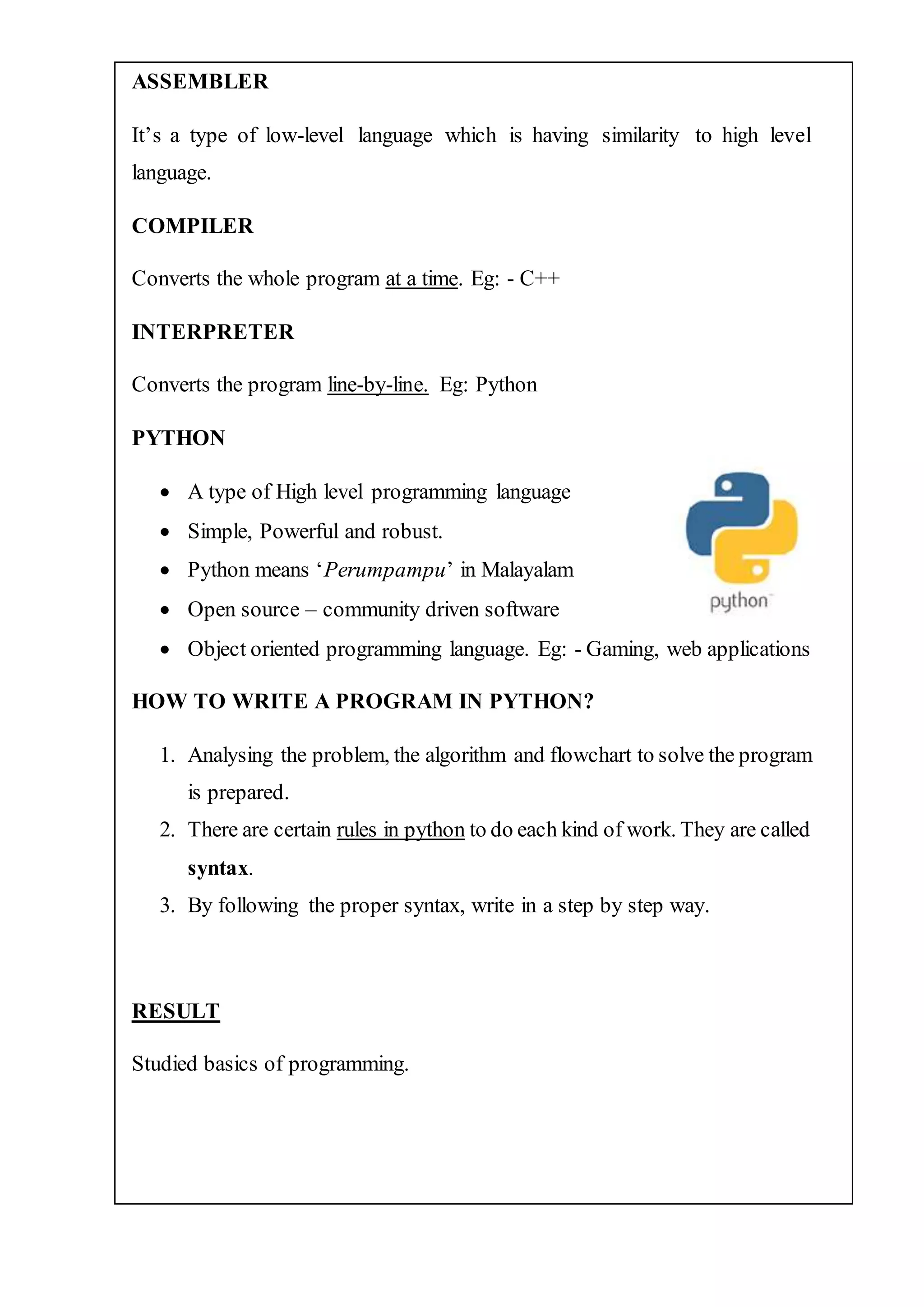 Computing fundamentals lab record - Polytechnics | DOCX